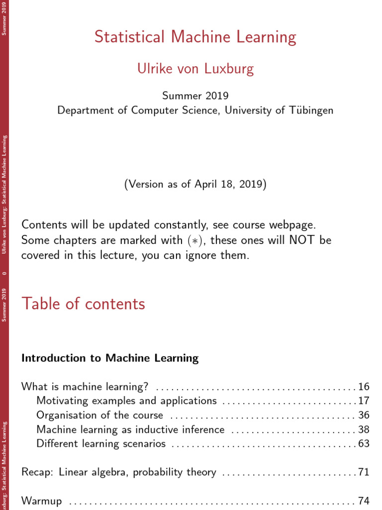 Machine Learning Course Guide | PDF | Deductive Reasoning | Machine Learning