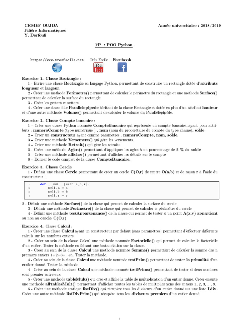 TP Python3 Exercices Avec Solutions TD C | PDF