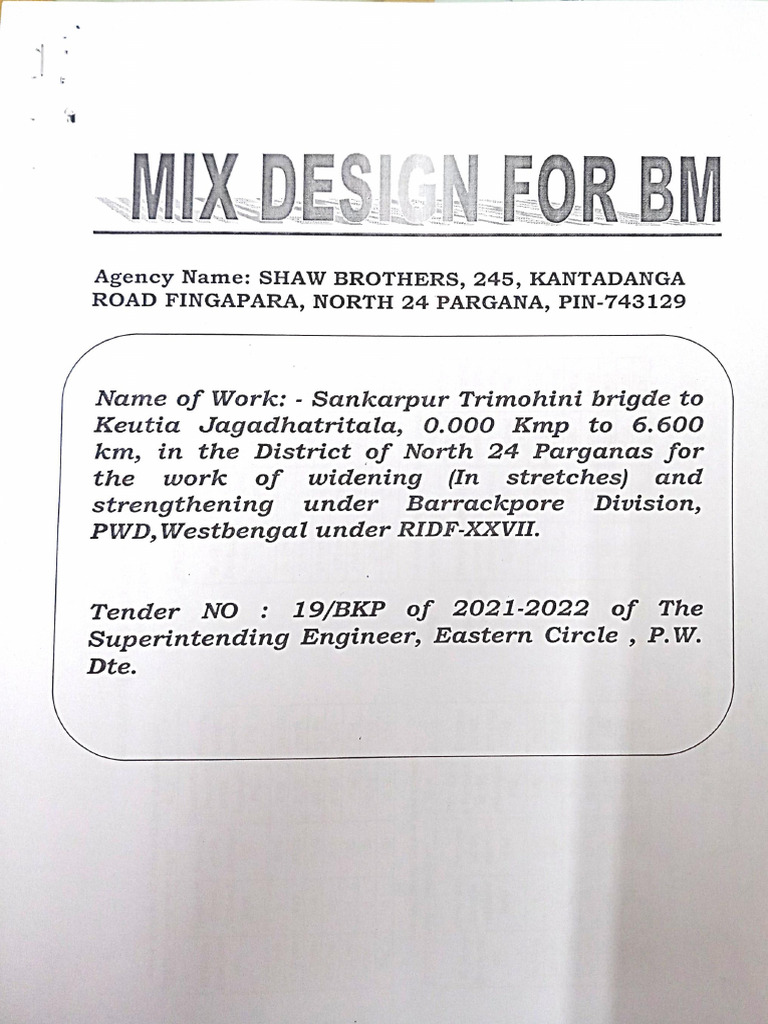 Mix Design of BM | PDF