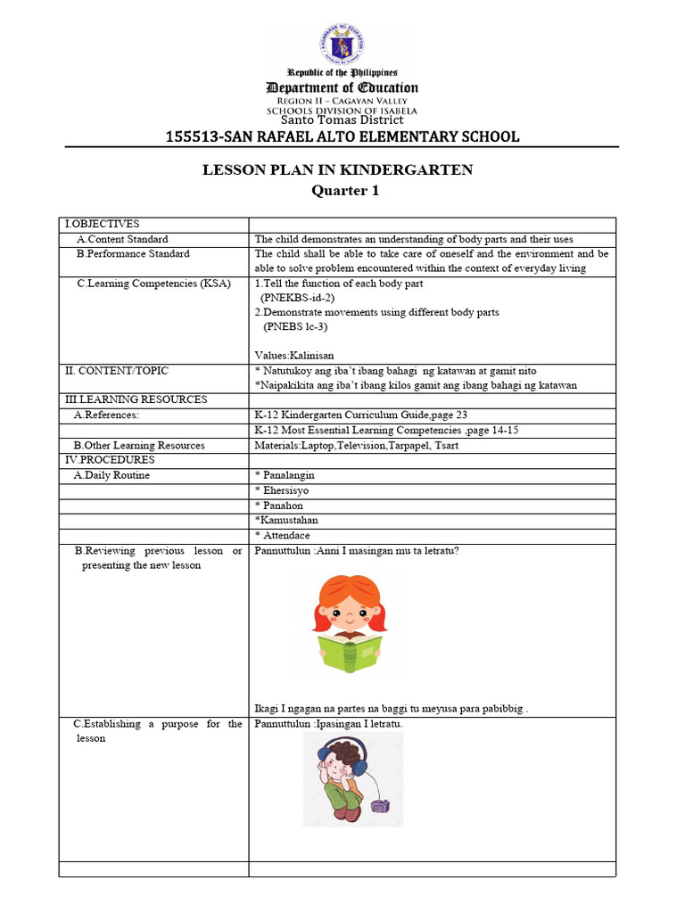 COT Kindergarten Q1 WK 7 Ibanag | PDF | Intelligence | Pedagogy