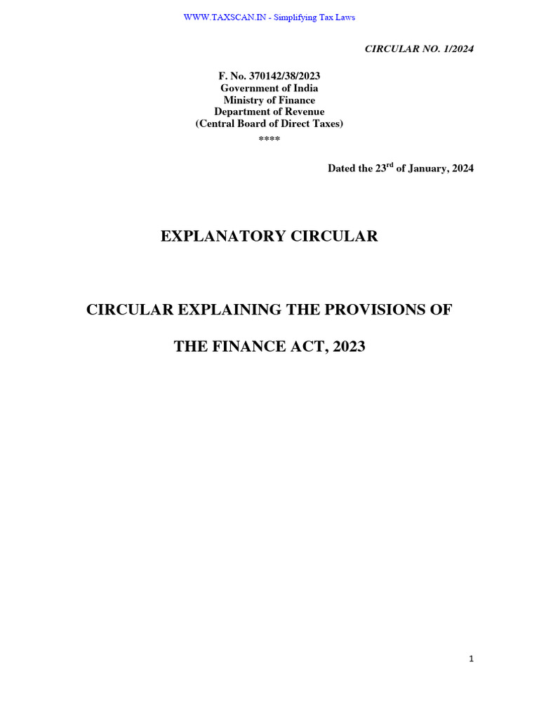 CBDT Releases Circular Explaining Amendments Made in Income Tax Act ...