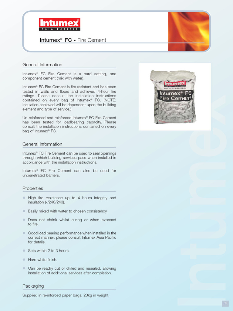 Intumex Fire Cement Tahan Api | PDF | Cement | Concrete