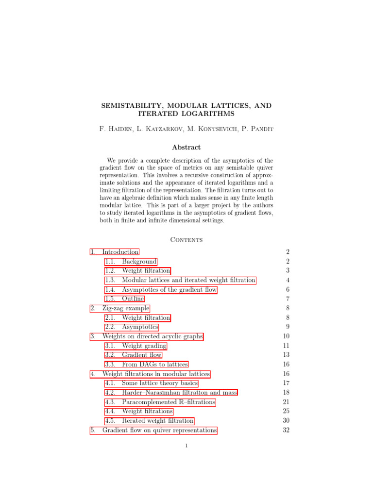 Semistability, Modular Lattices, and Iterated Logarithms | PDF | Lie ...