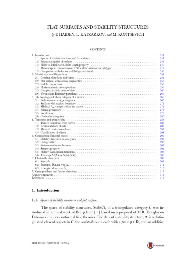 Flat Surfaces and Stability Structures | PDF | Functions And Mappings | Mathematical Objects
