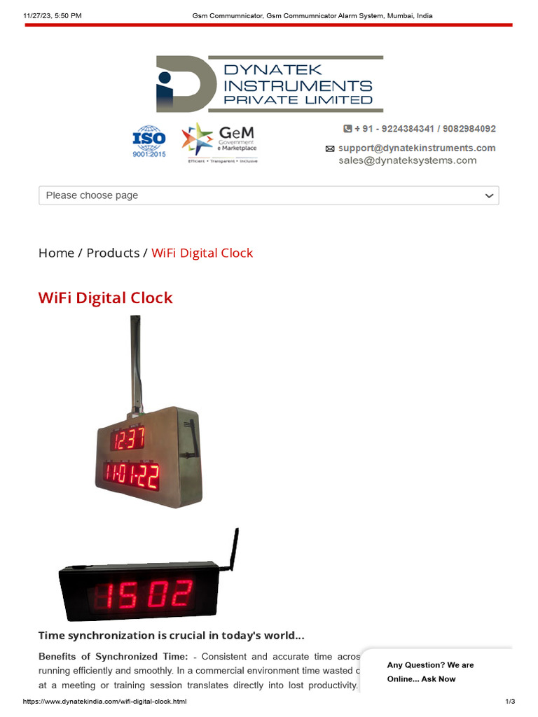 Dynatek Digital Wifi Clock | PDF | Wi Fi | Clock