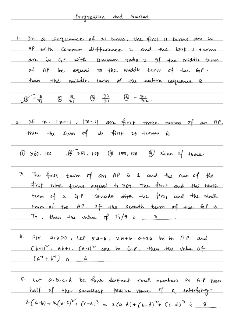 Good Level Questions On Sequences and Series | PDF