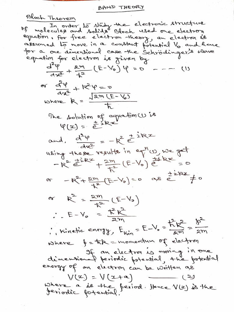 Bloch Theorem | PDF