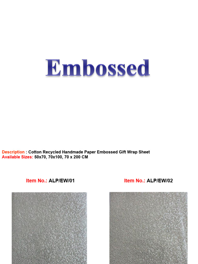 Embossed Gift Wrap | PDF | Paper | Gift