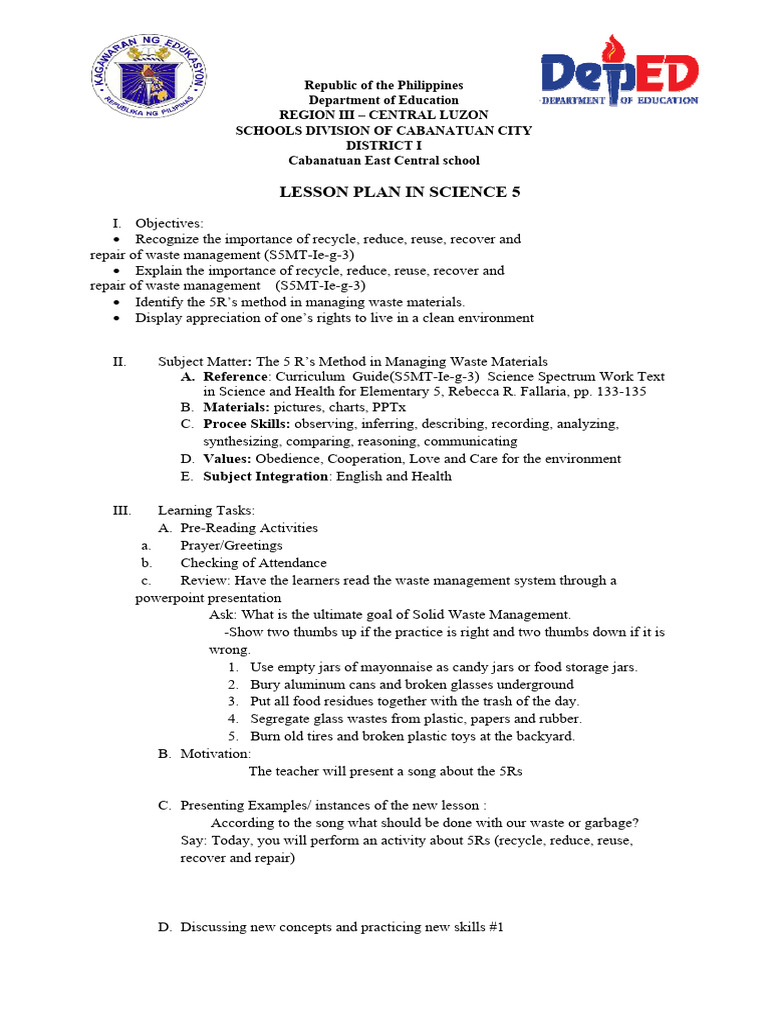 Cot Grade 5 Science | PDF | Waste Management | Waste
