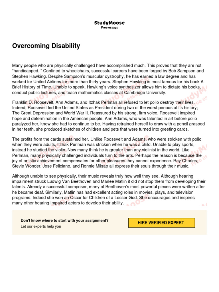 Overcoming Disability | PDF