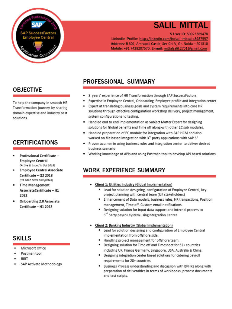 Resume - Salil Mittal | PDF | Business | Computing