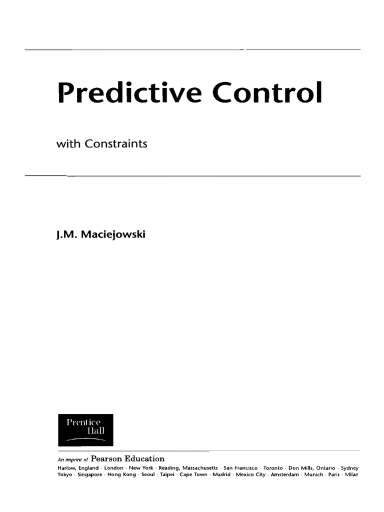 Predictive Control With Constraints Maciejowski | PDF