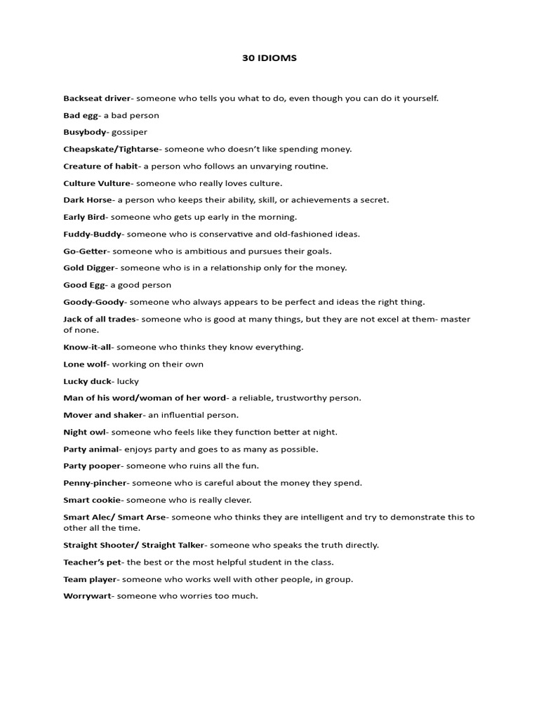 30 Idioms | PDF