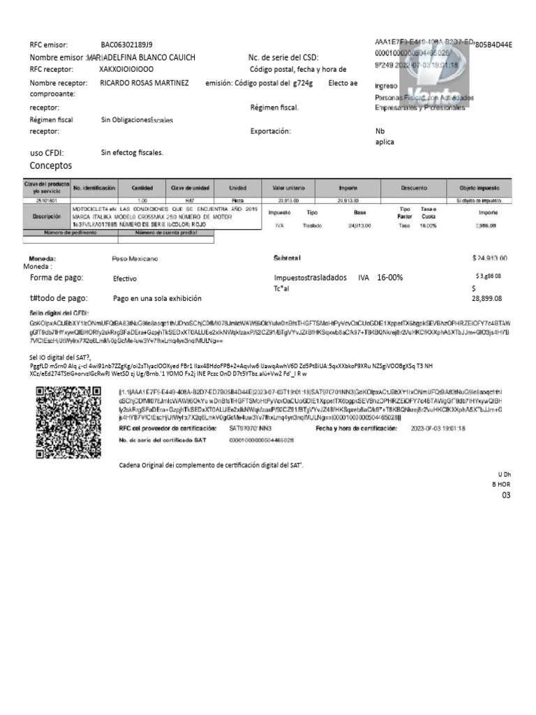 Factura Vento | PDF | Finanzas y dinero