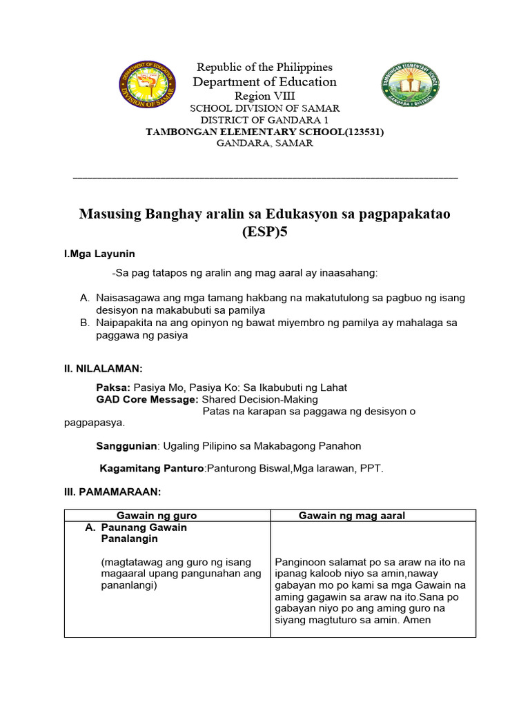 Lesson Plan DEMO ESP | PDF