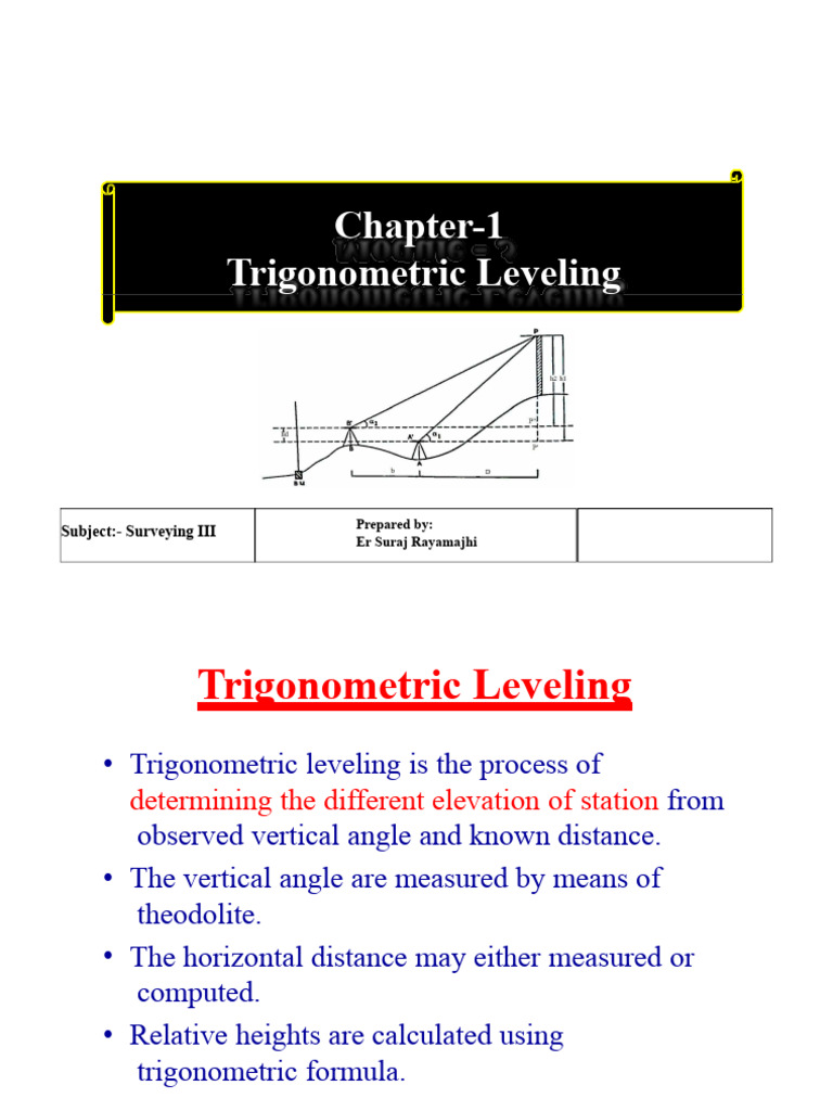 Surveying - Module 3 Trigonometric Leveling | PDF | Surveying | Metrology