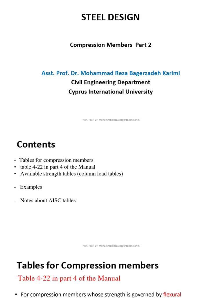 CVLE472-LECTURE 6-Compression Members - Part 2 | PDF