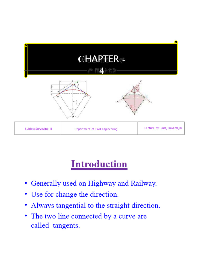 Surveying Module-4-Curve | PDF | Tangent | Curvature