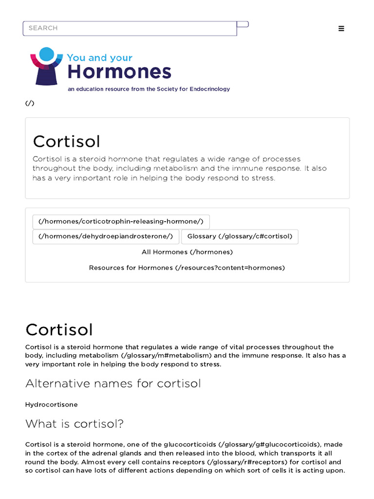 Cortisol: Alternative Names For Cortisol What Is Cortisol? | PDF ...
