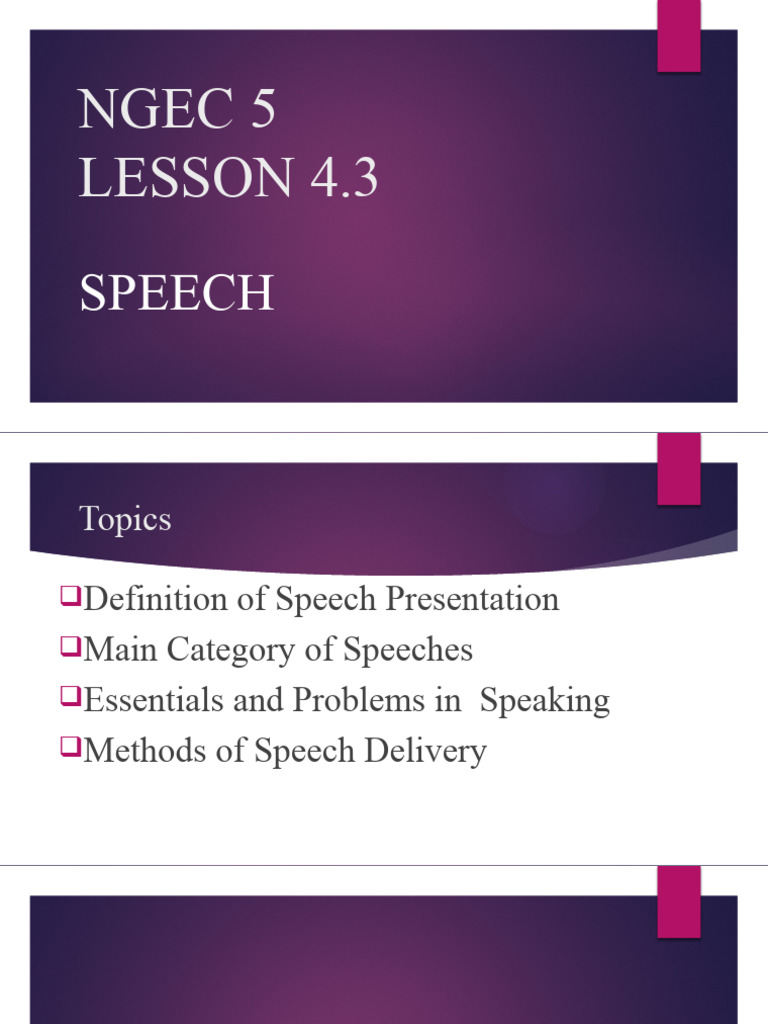 Speech Lesson 4.3 | PDF | Public Speaking | Speech Speech Lesson 4.3 | PDF | Public Speaking | Speech