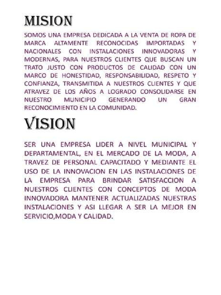 Vision Mision | PDF