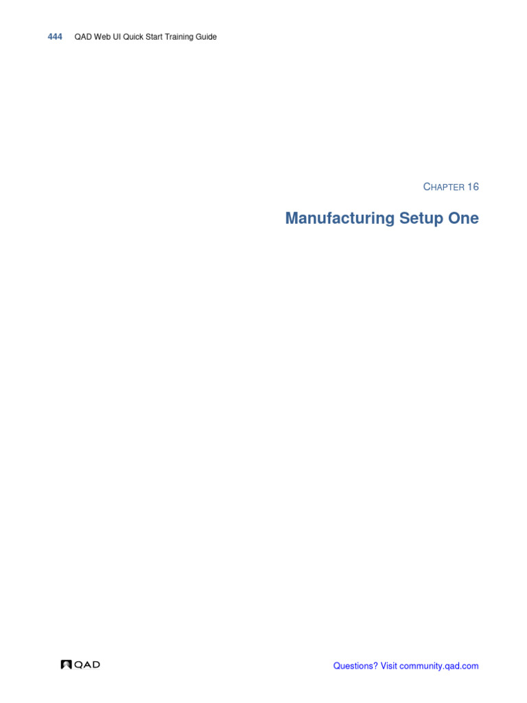 QAD Web UI Manufacturing Setup Guide | PDF | Routing | Software