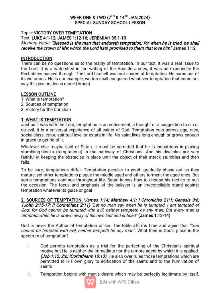 Sunda School Lesson | PDF