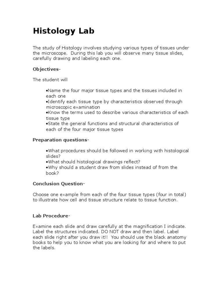Histology Lab | PDF | Epithelium | Cell Biology