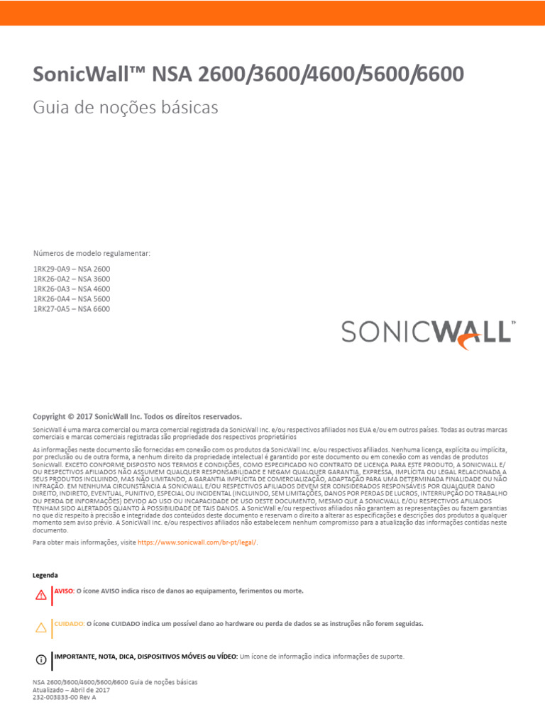 Nsa 2600 3600 4600 5600 6600 Getting Started Guide PT | PDF | Rede de ...
