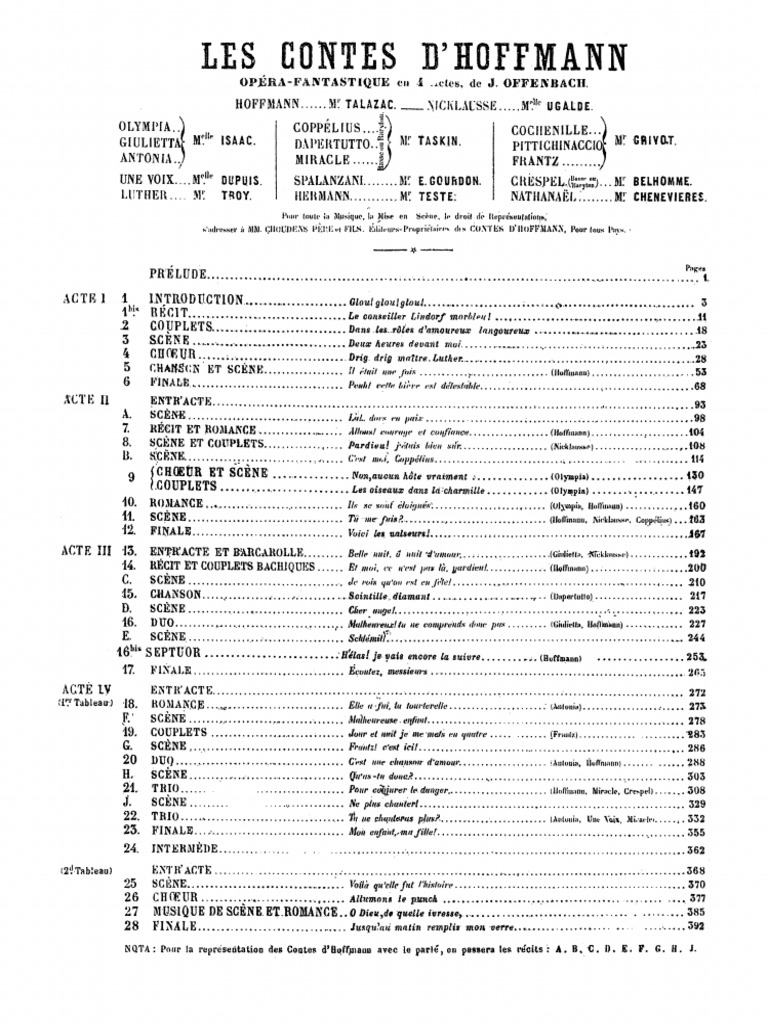 Offenbach Hoffmann Score C | PDF