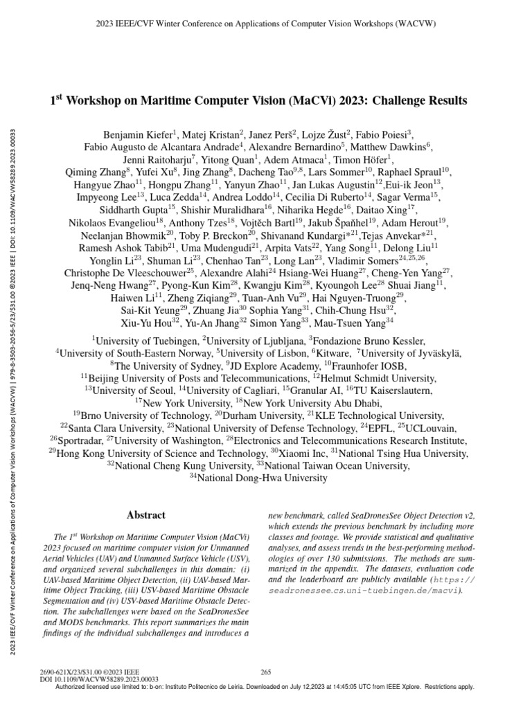 1st Workshop On Maritime Computer Vision MaCVi 2023 Challenge Results ...
