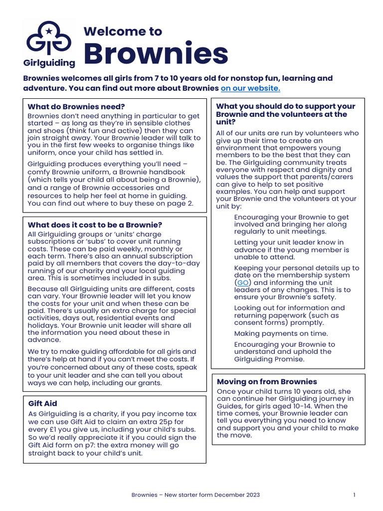 Brownies - New Starter Form | PDF