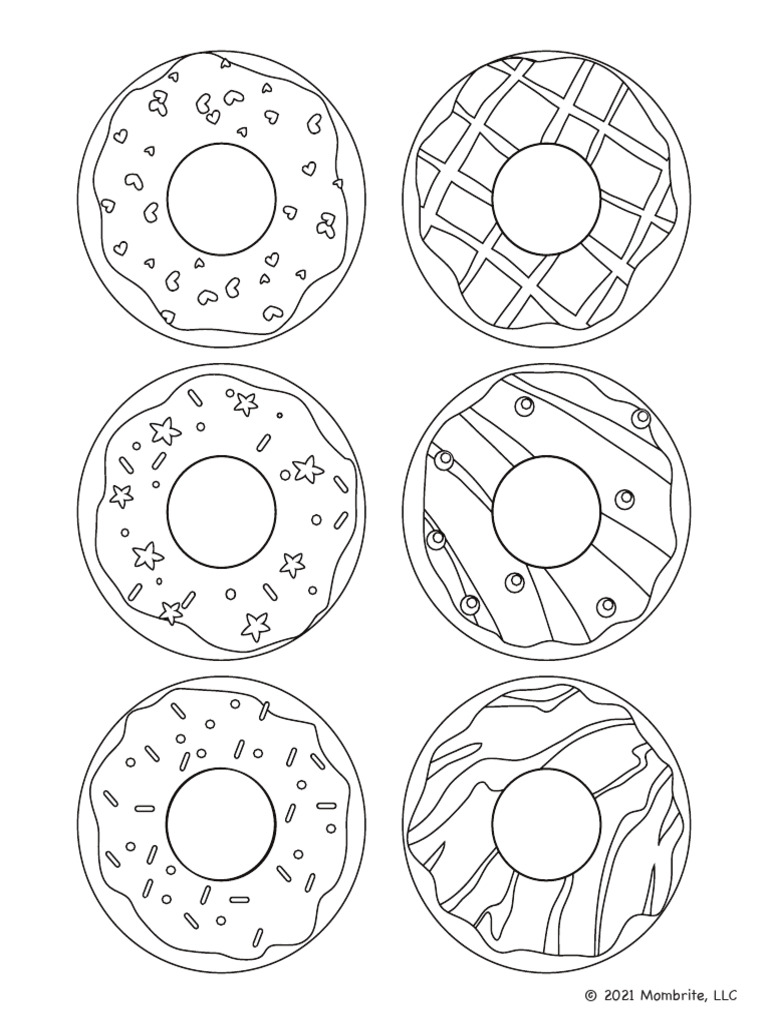 Donut Coloring Pages | PDF
