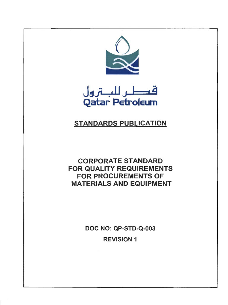 QP-STD-Q-003R1 Quality Requirement For Procurement | PDF
