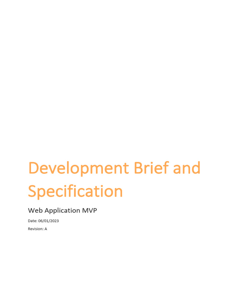 Web Application Specification | PDF | Technology & Engineering