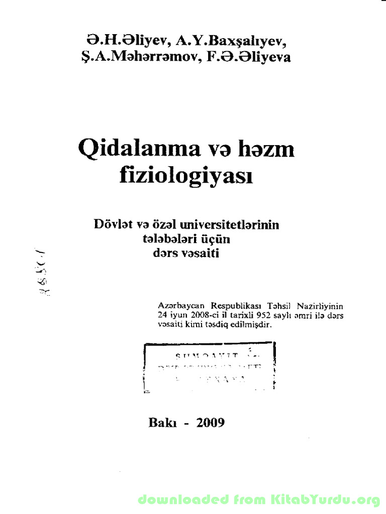 Qidalanma VƏ HƏZM Fiziologiyası | PDF