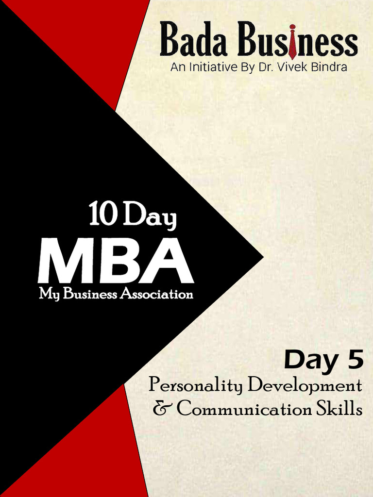 10day Mba - Manual (Day5) | PDF | You Tube | Body Language