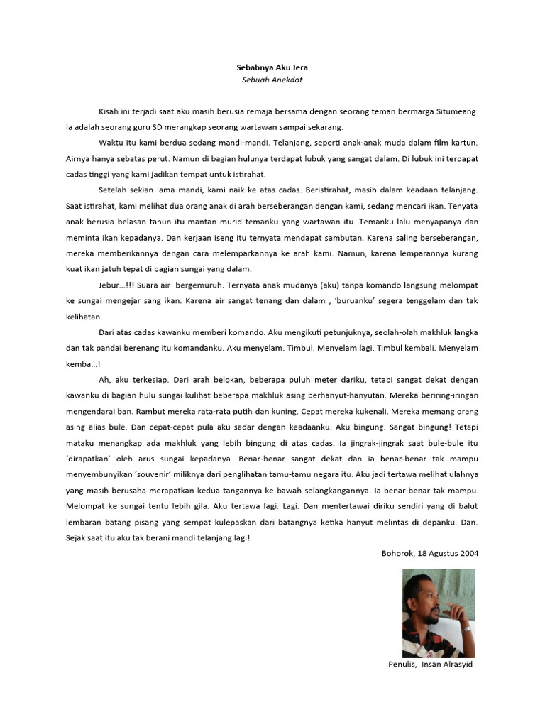 Cerpen Sebabnya Aku Jera | PDF | Fiksi Umum