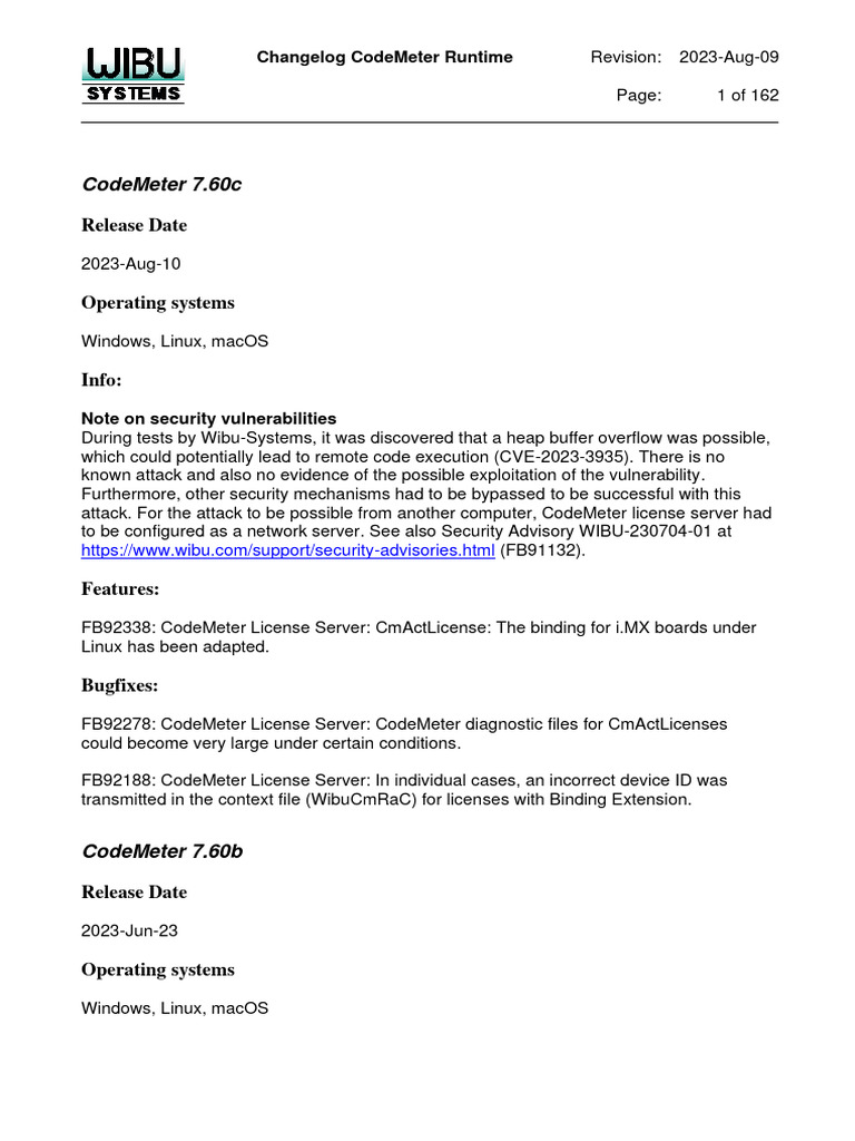 Changelog User en | PDF | Operating System | Microsoft Windows