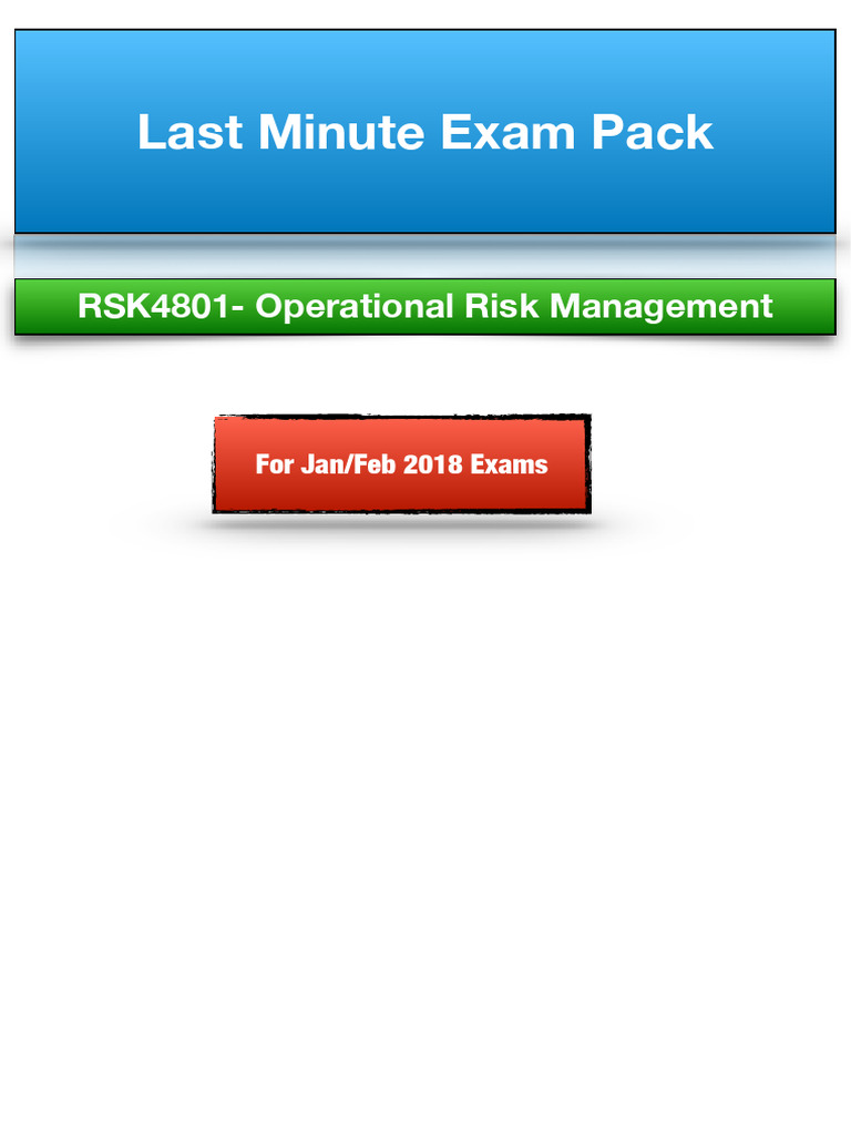 RSK4801 Operational Risk Management Exam Pack | PDF | Risk | Risk ...