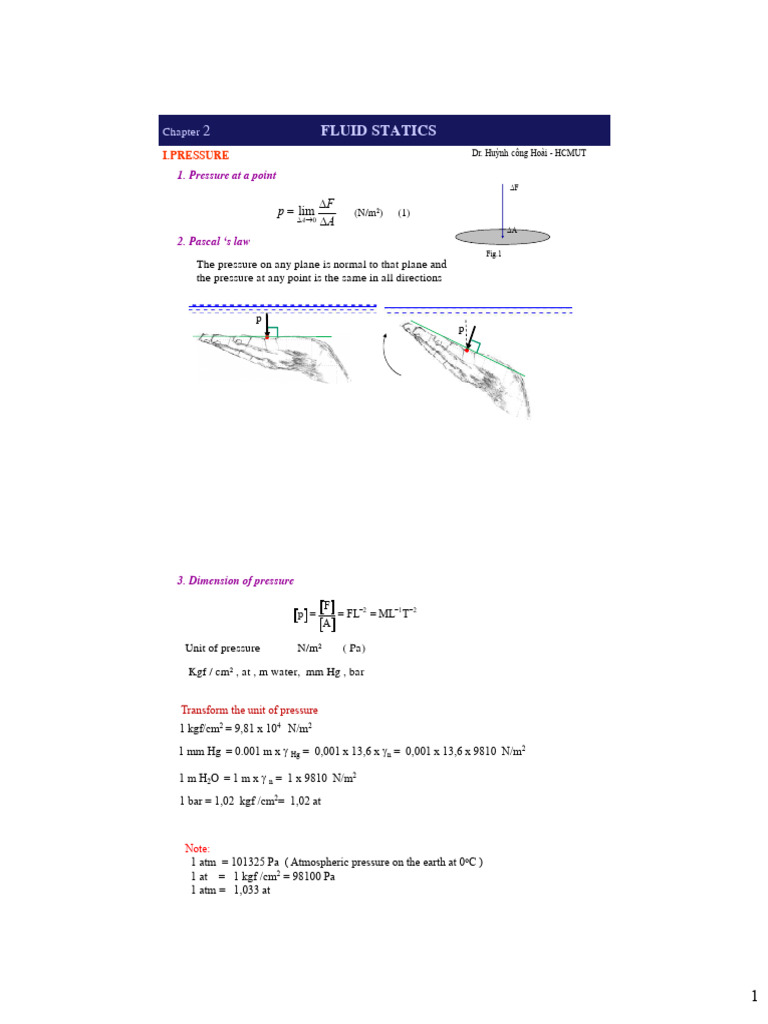 Chapter 2 2022 | PDF | Pressure | Pressure Measurement