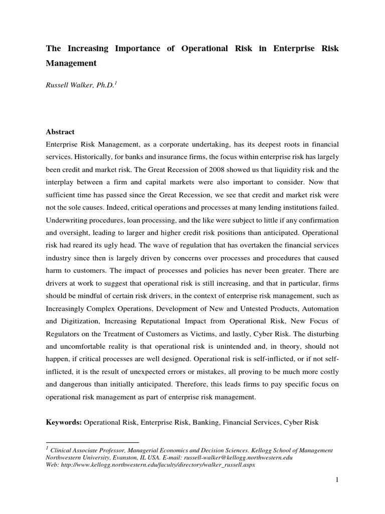 Operational Risk ERM 4 | PDF | Operational Risk | Risk