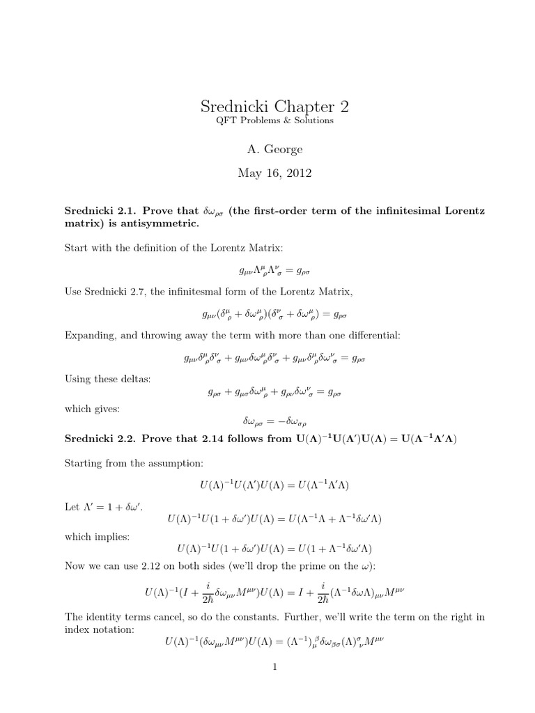 QFT Notes | PDF