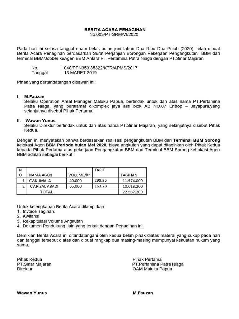 Form Ba Penagihan | PDF