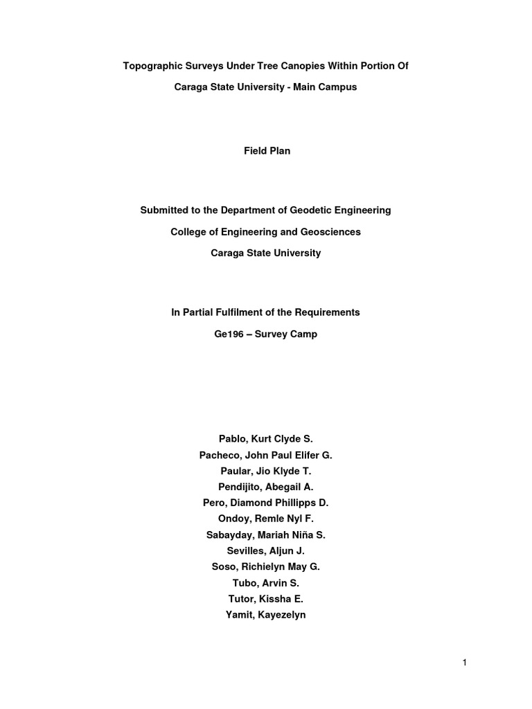 Field Plan | PDF | Surveying | Topography