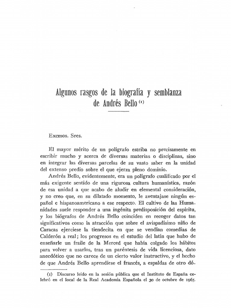 Conmemoracion PrimerCentenarioMuerteBello FernandezAlmagro 315 329 | PDF