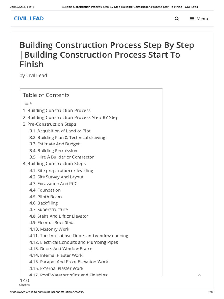 Building Construction Process Step by Step - Building Construction ...