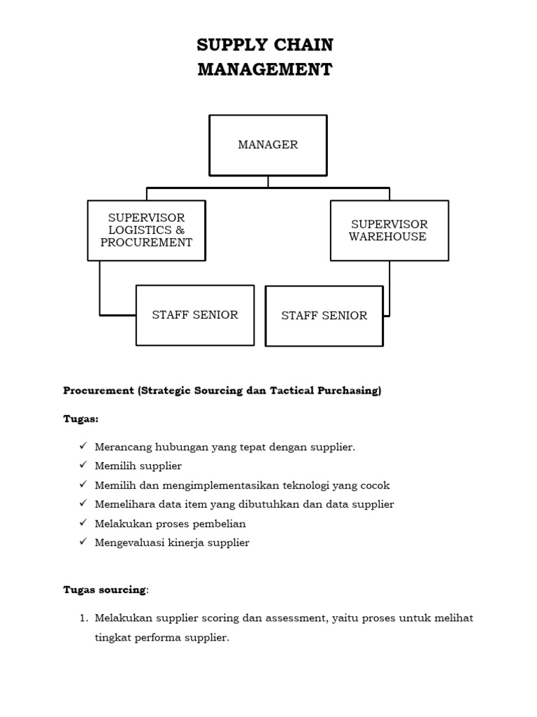 Struktur Organisasi Supply Chain Management | PDF