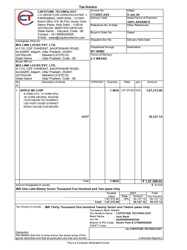 Proforma Invoice 002 | PDF | Computer Hardware | Computing