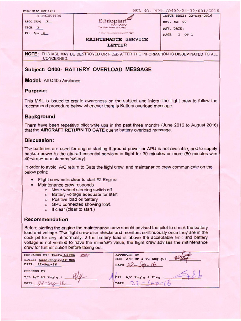 Battery Overload Message | PDF